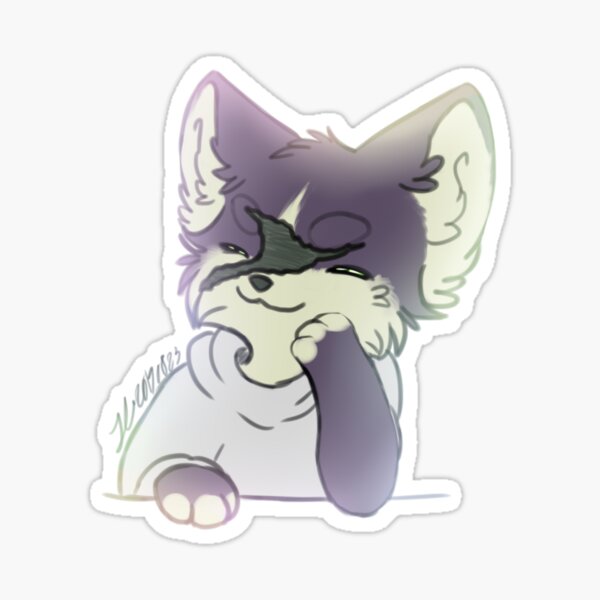 "Happy small fantasy wolf anthro" Sticker by Kristoffersson | Redbubble