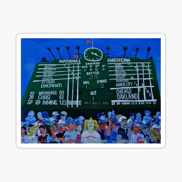 "Wrigley Field Scoreboard" Sticker by spencerSteveS | Redbubble