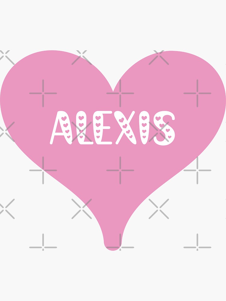 "Alexis name - pink heart pretty font design for Valentines Day gift or ...