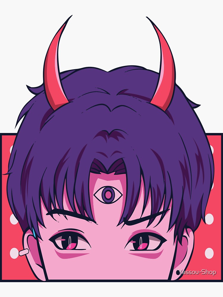 "Japanese Anime devil with the third eye cute devil " Sticker for Sale ...