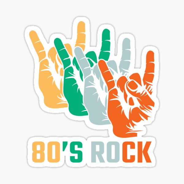 "80's Rock" Sticker for Sale by Introvebleed | Redbubble