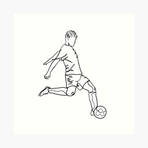 "Soccer player art, One line football player, football soccer fan" Art ...