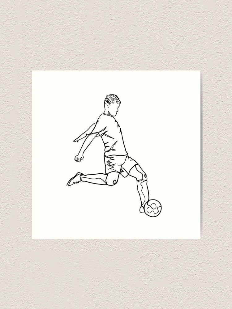 "Soccer player art, One line football player, football soccer fan" Art ...