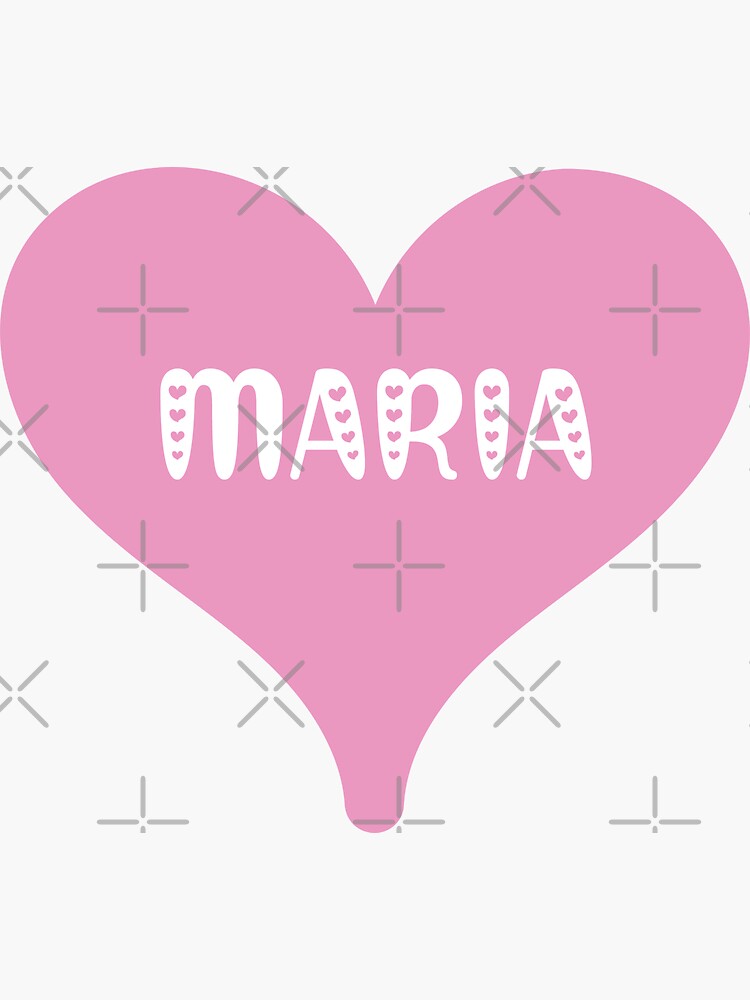 "Maria name - pink heart pretty font design for Valentines Day gift or ...