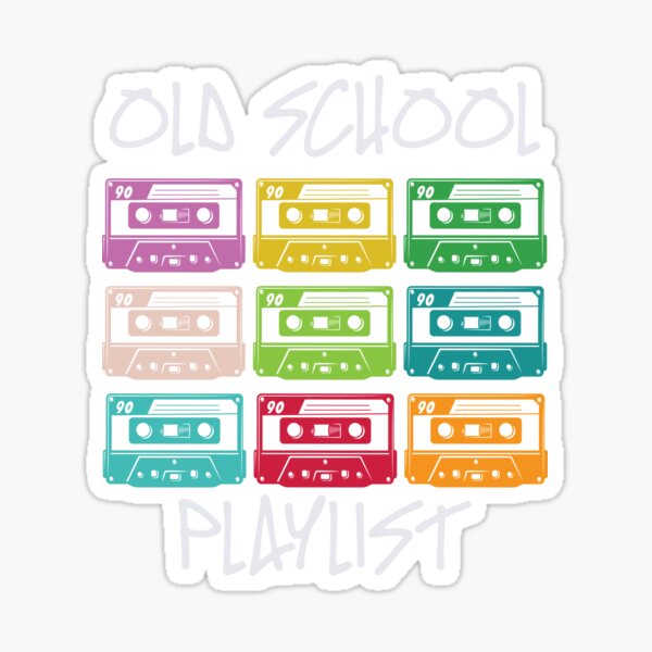 "Old School Playlist " Sticker for Sale by Introvebleed | Redbubble