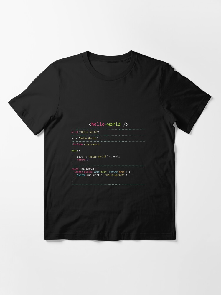 "Hello World in Multiple Languages" T-shirt by redbubbel | Redbubble ...