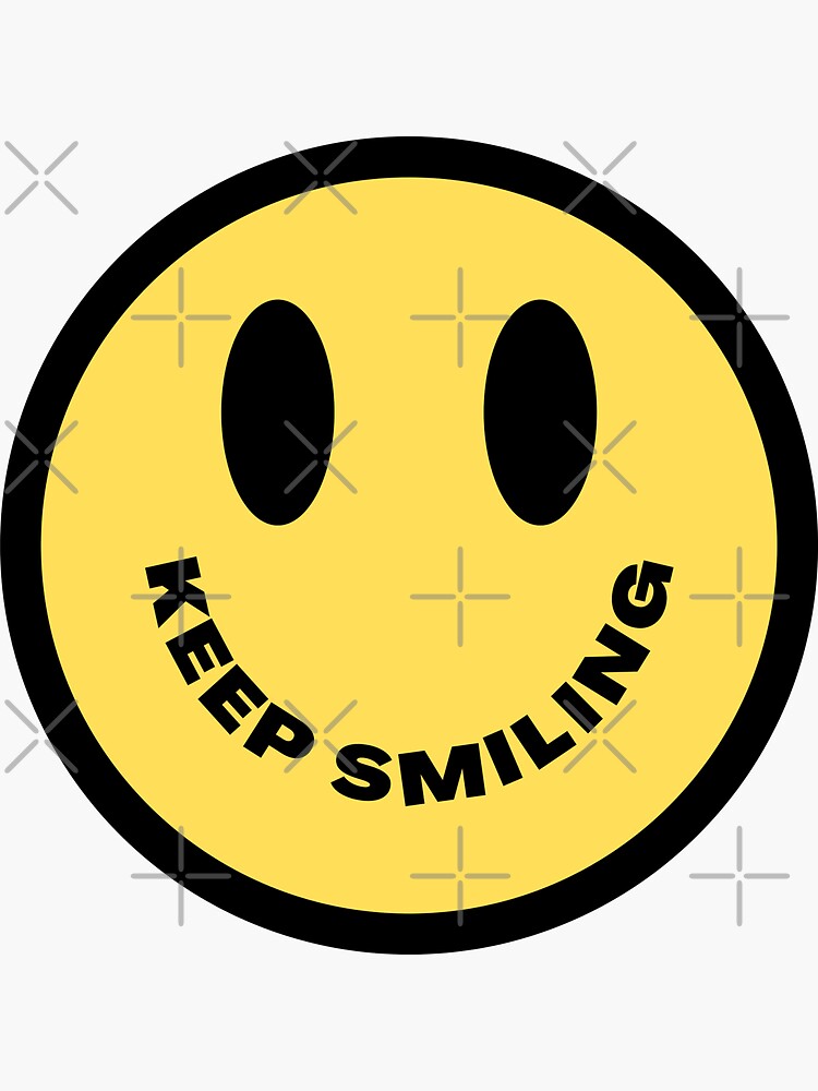 "Keep Smiling| Happy smiley face" Sticker for Sale by brinikki | Redbubble