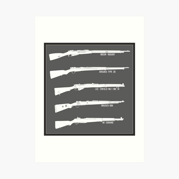 "The best for a militarist! WW2 Rifles" Art Print by FAawRay | Redbubble