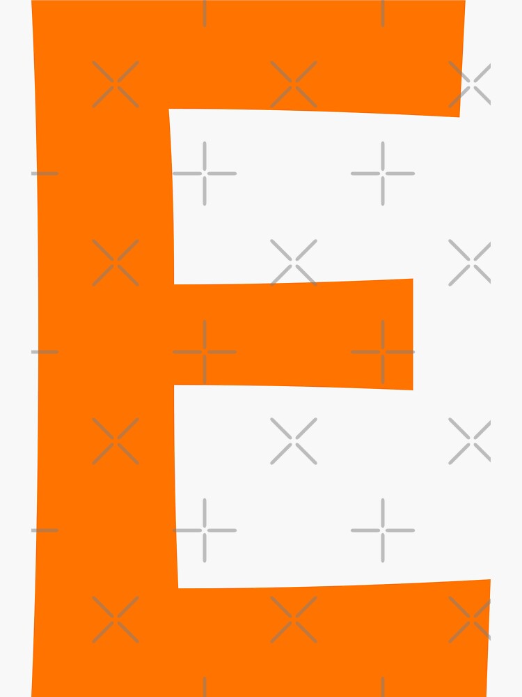 "Orange color Letter E" Sticker for Sale by WECreations | Redbubble