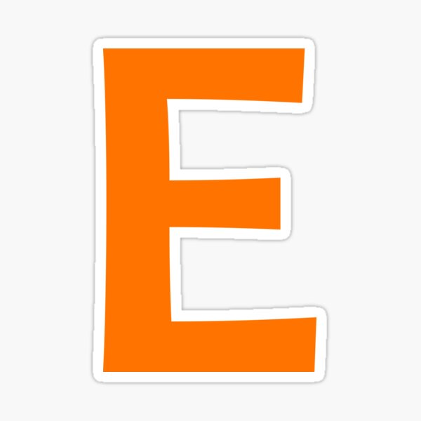 "Orange color Letter E" Sticker for Sale by WECreations | Redbubble