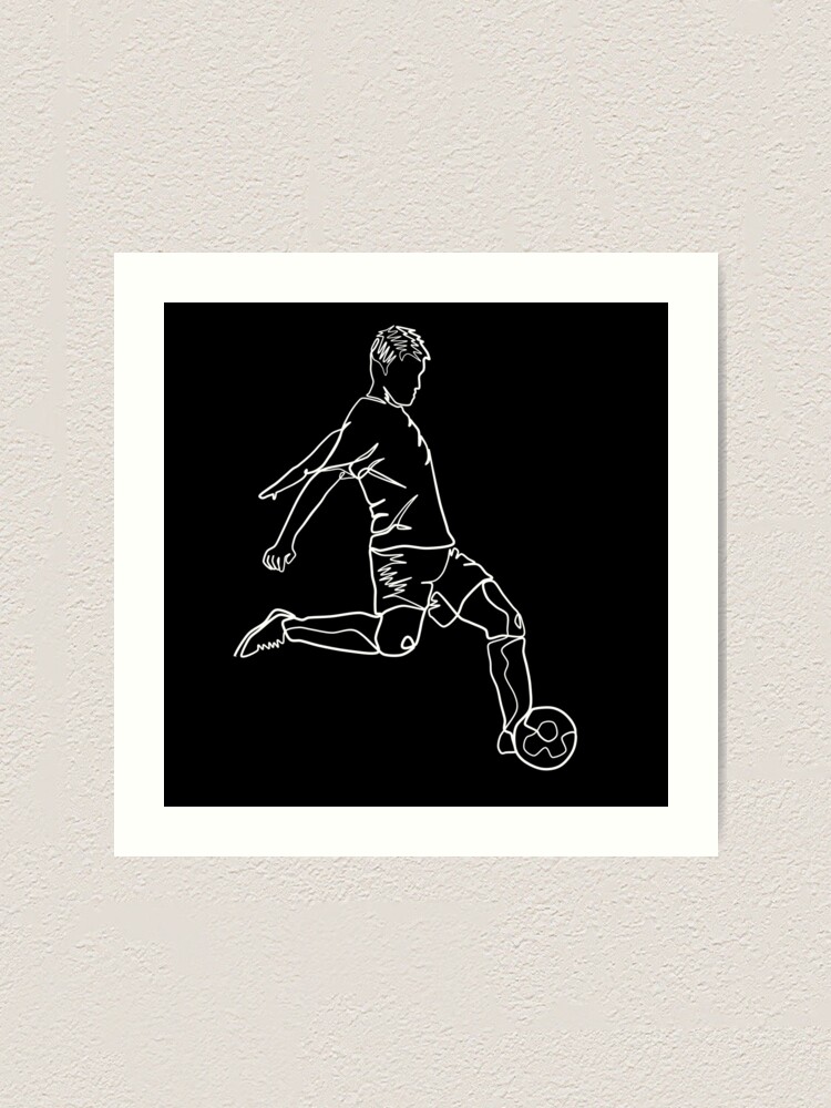 "Soccer player art, One line football player, football soccer fan" Art ...