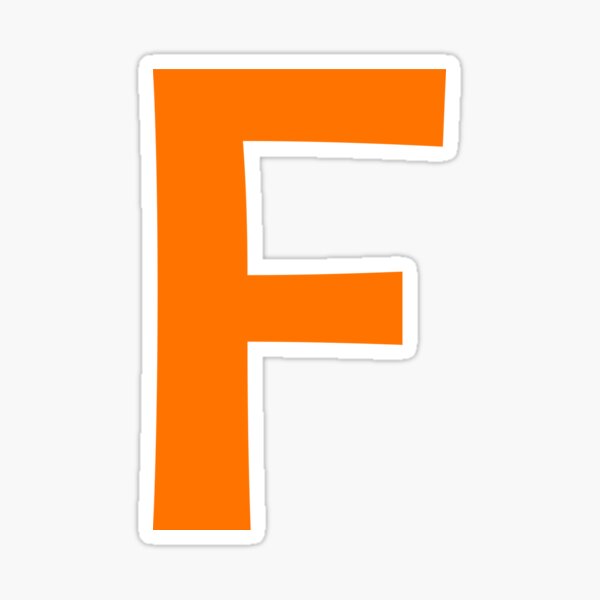 "Orange color Letter F" Sticker by WECreations | Redbubble