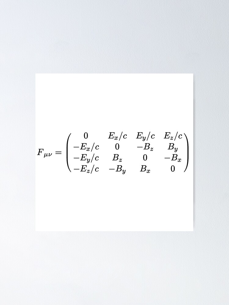 Póster «Tensor electromagnético de Faraday» de NoetherSym | Redbubble