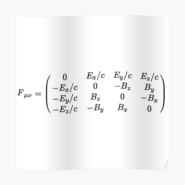 Póster «Tensor electromagnético de Faraday» de NoetherSym | Redbubble