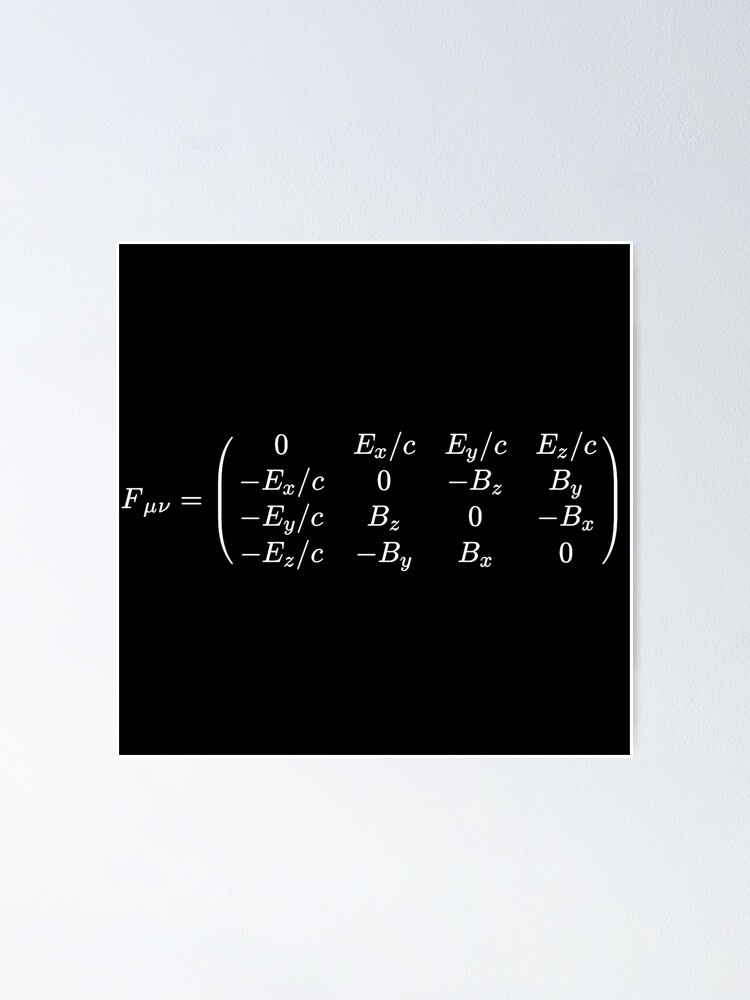 Póster «Tensor electromagnético Faraday versión oscura» de NoetherSym ...