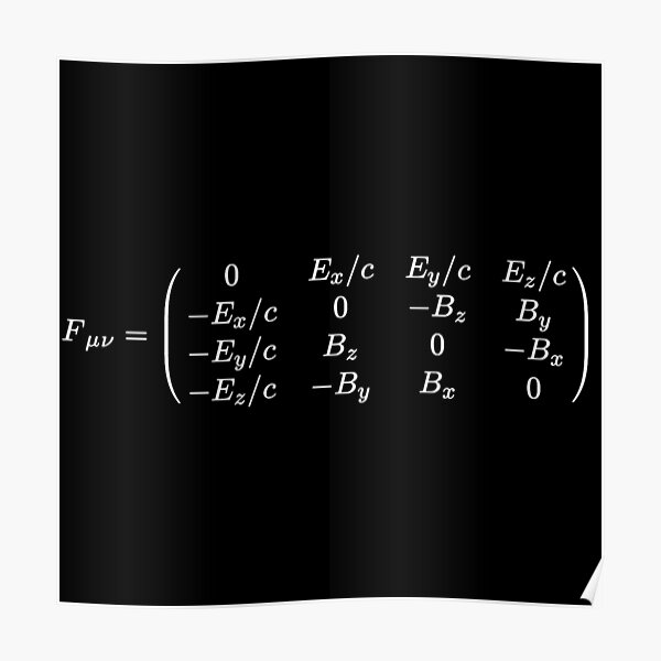 Póster «Tensor electromagnético Faraday versión oscura» de NoetherSym ...