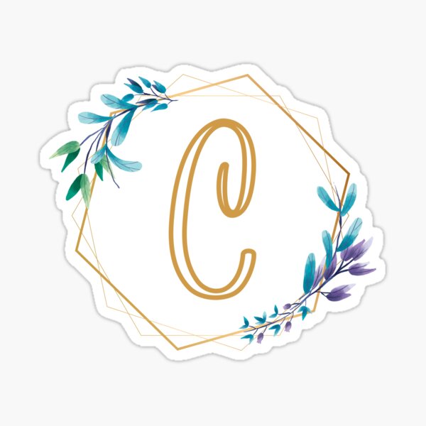 Cursive Letter C Floral Frame Sticker For Sale By Lettermom Redbubble