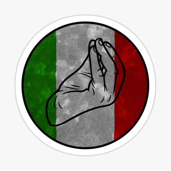 "Italian Hand Gesture Italia Italy Flag Funny Sign" Sticker for Sale by ...