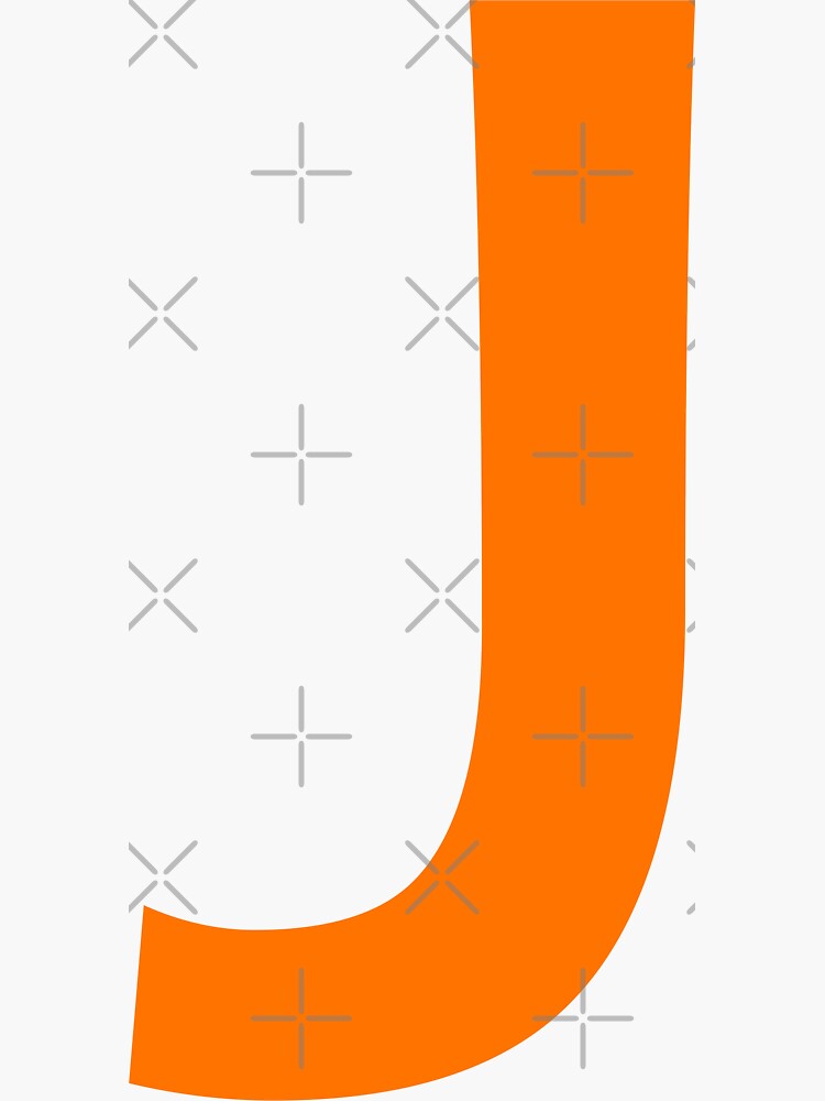 "Orange color Letter J" Sticker for Sale by WECreations | Redbubble