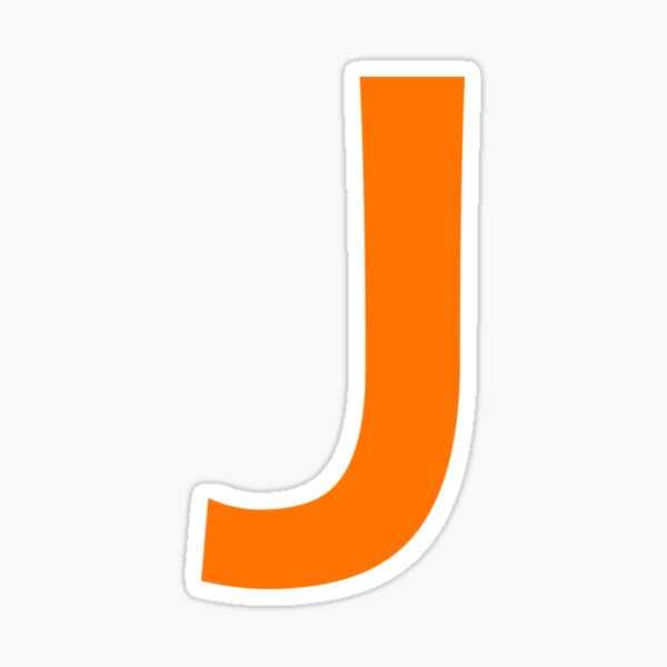 "Orange color Letter J" Sticker for Sale by WECreations | Redbubble