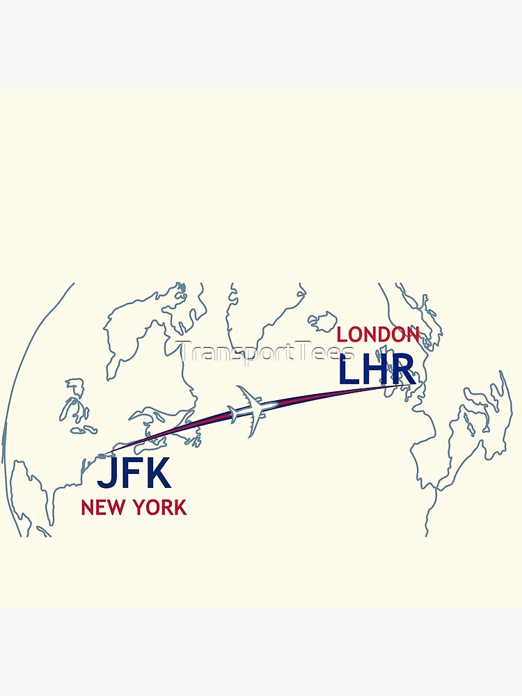 "JFK-LHR Map" Photographic Print by TransportTees | Redbubble