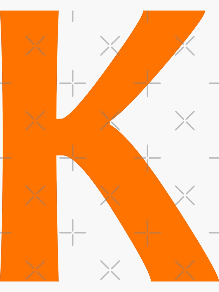 "Orange color Letter K" Sticker for Sale by WECreations | Redbubble