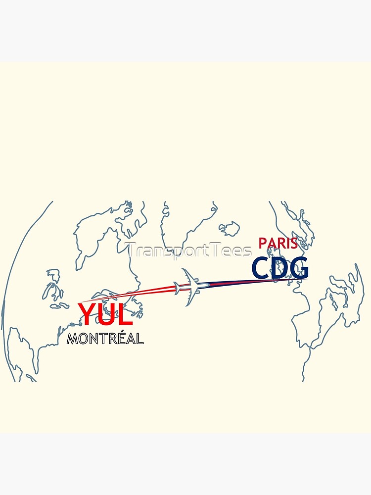"YUL-CDG Map" Poster for Sale by TransportTees | Redbubble