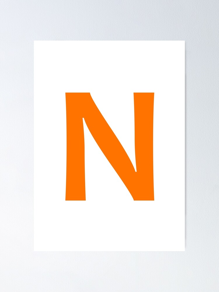 "Orange color Letter N" Poster for Sale by WECreations | Redbubble