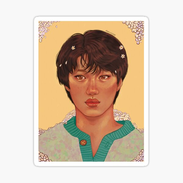 "EXO KAI & flowers" Sticker for Sale by dearviolee | Redbubble