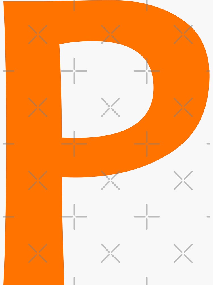 "Orange color Letter P" Sticker for Sale by WECreations | Redbubble