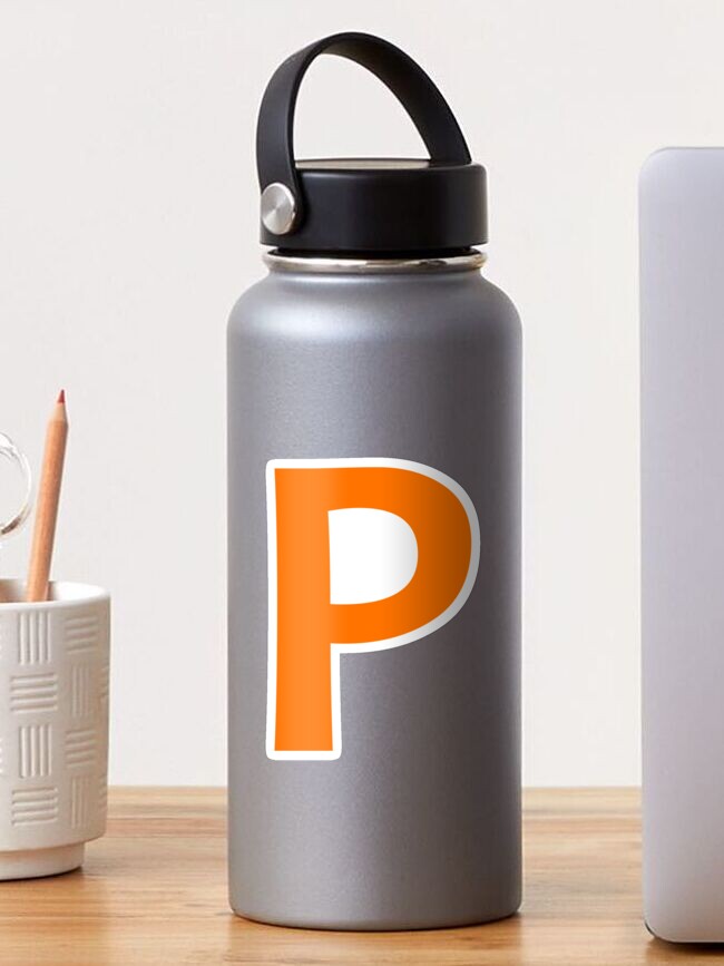 "Orange color Letter P" Sticker for Sale by WECreations | Redbubble