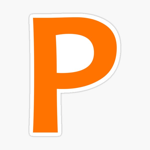 "Orange color Letter P" Sticker by WECreations | Redbubble