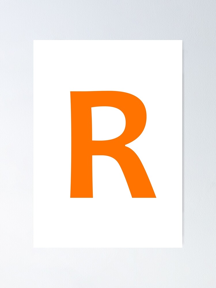 "Orange color Letter R" Poster for Sale by WECreations | Redbubble
