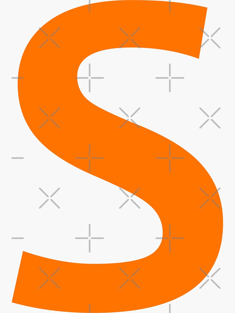 "Orange color Letter S" Sticker for Sale by WECreations | Redbubble