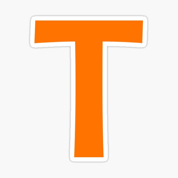 Pegatina for Sale con la obra «Letra T de color naranja» de WECreations ...
