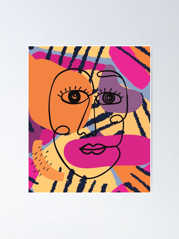 "Funky Abstract Face" Poster for Sale by Oelaryf | Redbubble