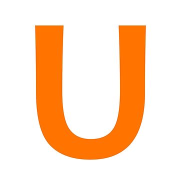 "Orange color Letter U" Sticker for Sale by WECreations | Redbubble