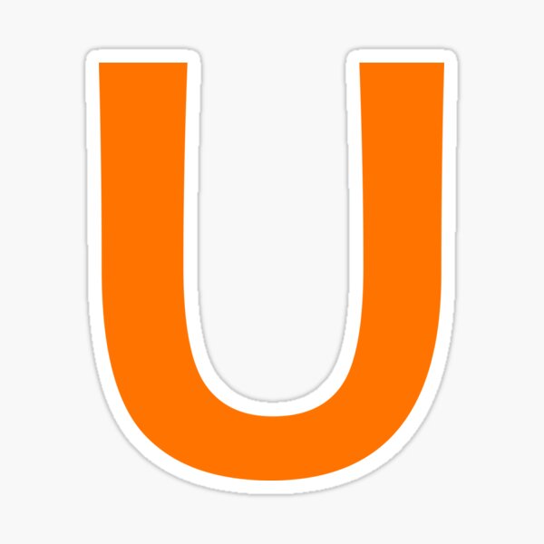 "Orange color Letter U" Sticker for Sale by WECreations | Redbubble