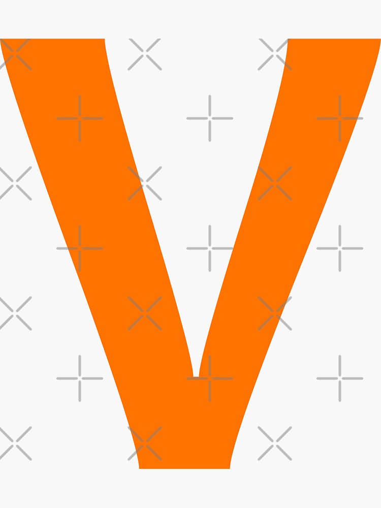 "Orange color Letter V" Sticker for Sale by WECreations | Redbubble