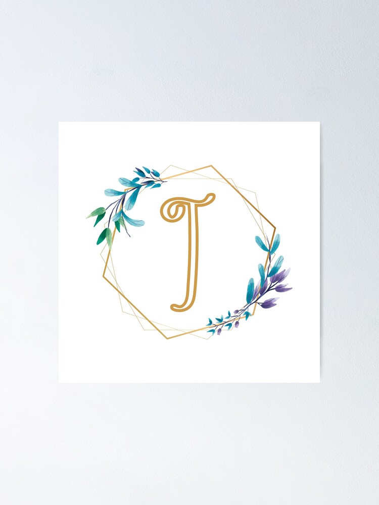 "Cursive Letter I Floral Frame" Poster for Sale by LetterMom | Redbubble