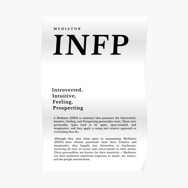 "infp - mbti" Poster for Sale by verticalley | Redbubble