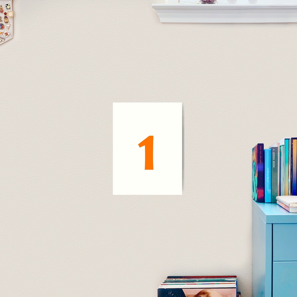 Lámina artística «Número de color naranja 1 | Número uno de color ...