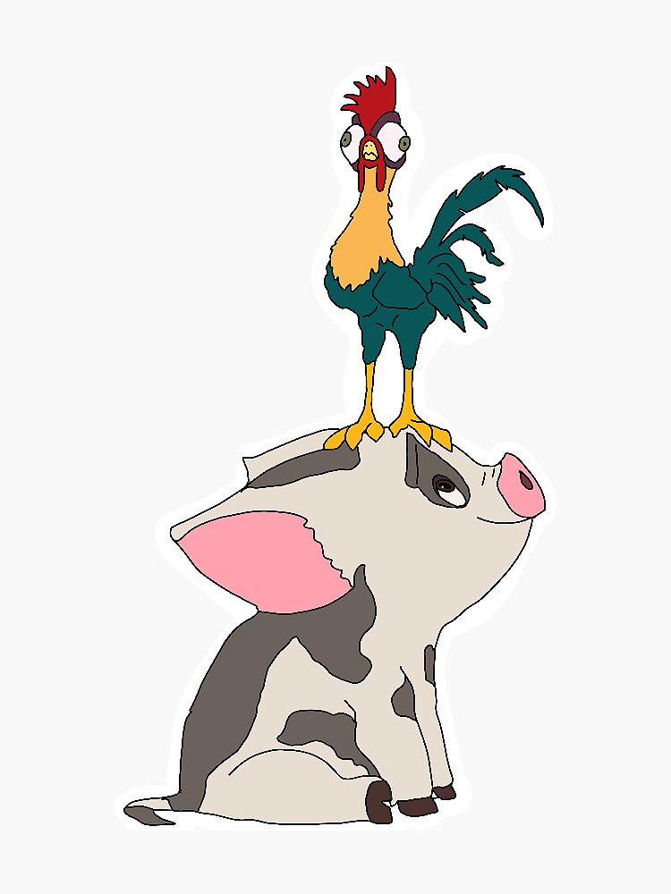 "Pua and hei hei" Sticker for Sale by avamlarson | Redbubble