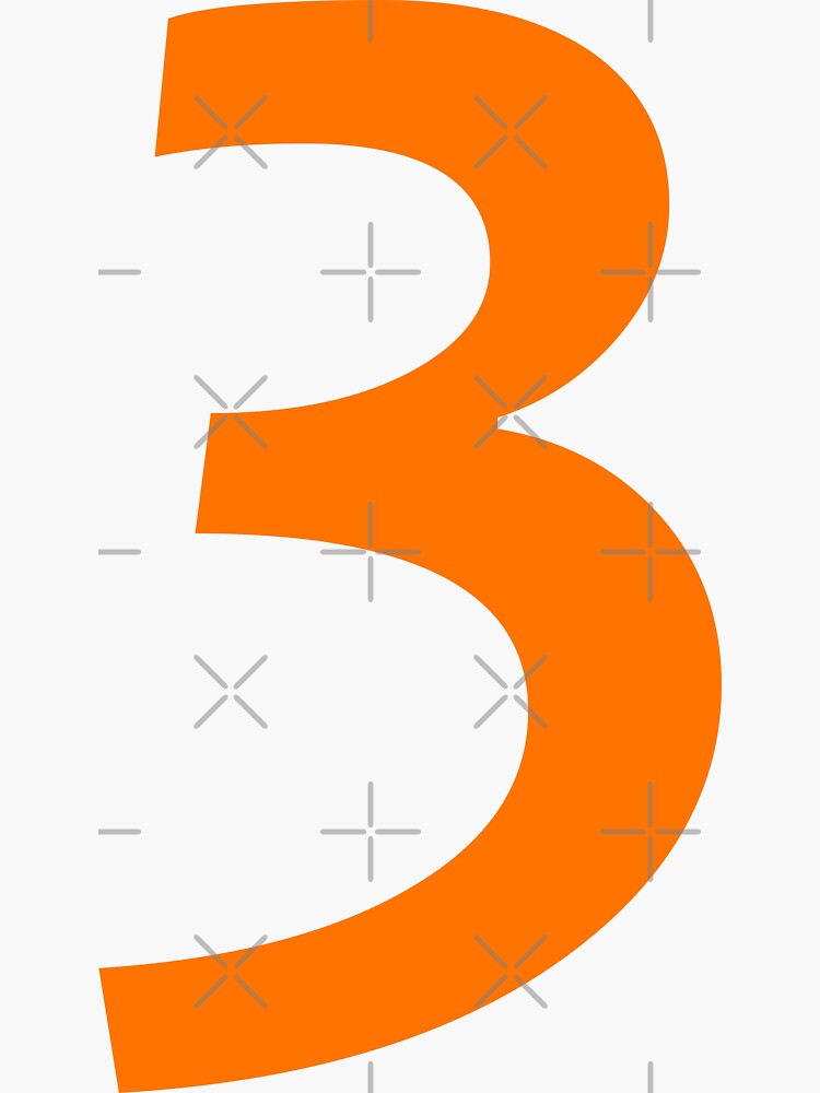 "Orange color Number 3 | Orange color Number Three" Sticker for Sale by ...