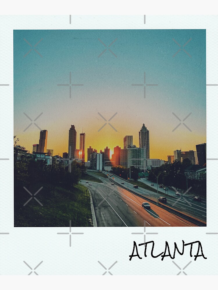 "Atlanta Vintage Film White Frame Souvenir" Sticker for Sale by ...