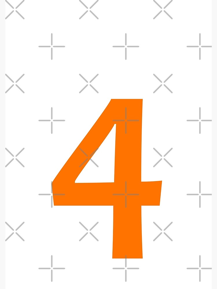Lámina artística «Número de color naranja 4 | Número cuatro de color ...