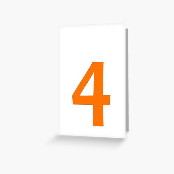 "Orange color Number 4 | Orange color Number Four" Greeting Card by ...