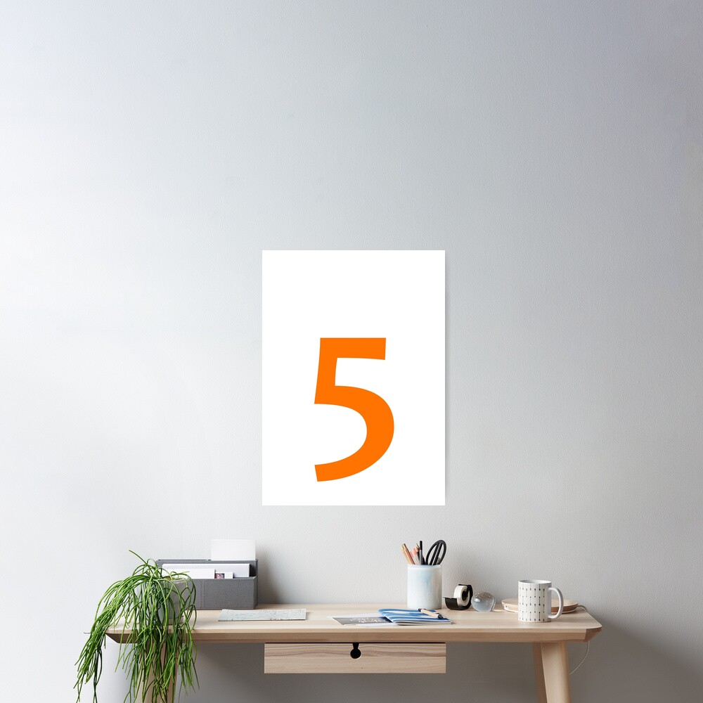 "Orange color Number 5 | Orange color Number Five" Poster by ...