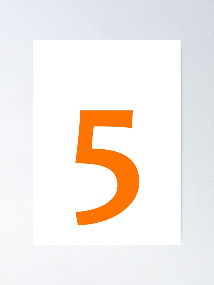 "Orange color Number 5 | Orange color Number Five" Poster by ...