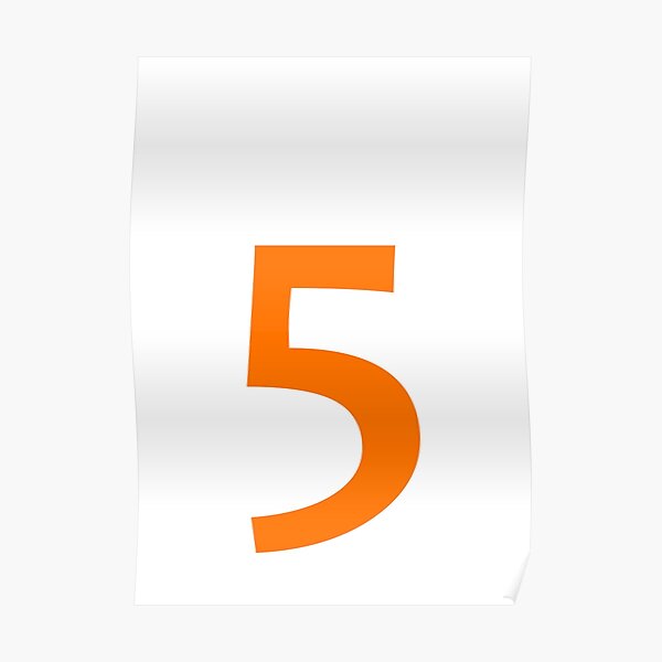 "Orange color Number 5 | Orange color Number Five" Poster by ...